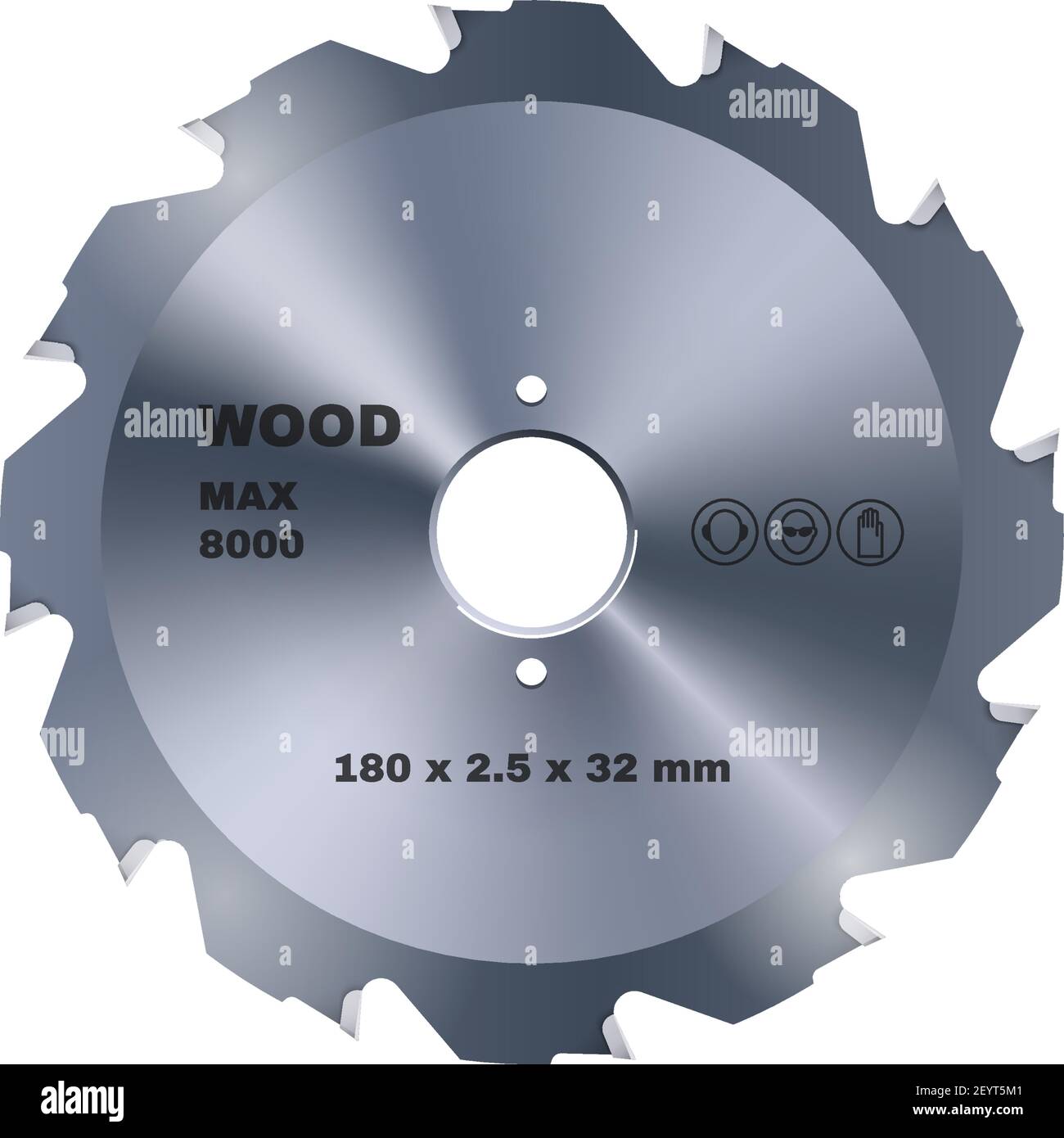 Cold saw metal blade isolated wood cutting tool. Vector sharp cutter ...