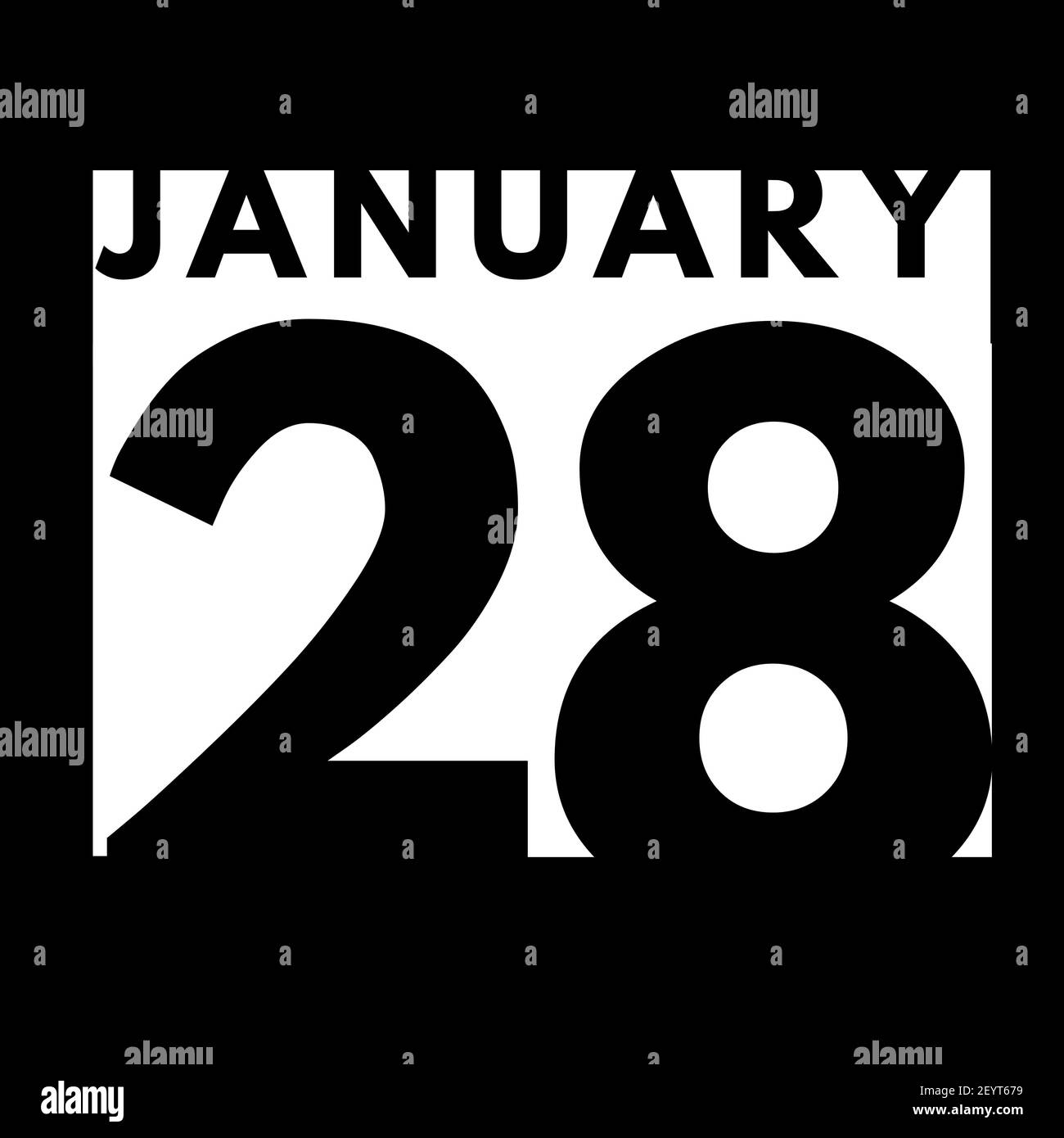 January 28 . flat modern daily calendar icon .date ,day, month ...