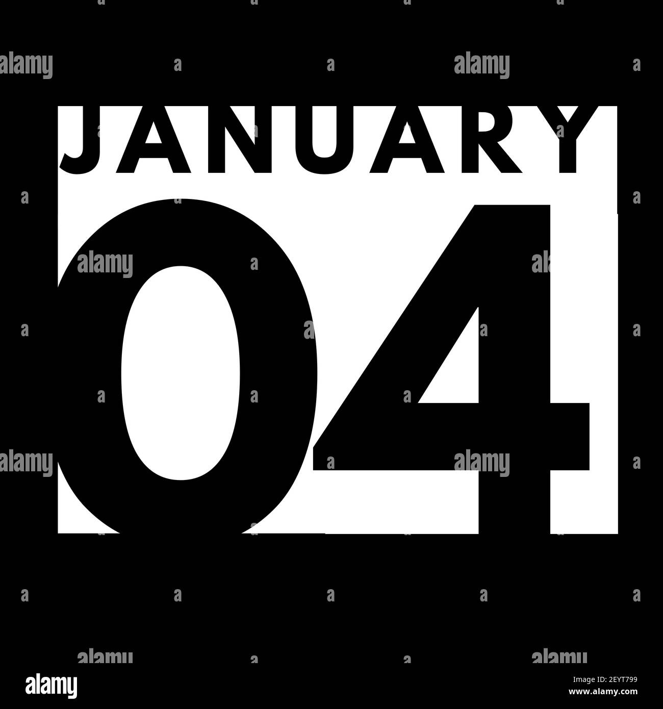January 4 . flat modern daily calendar icon .date ,day, month .calendar ...