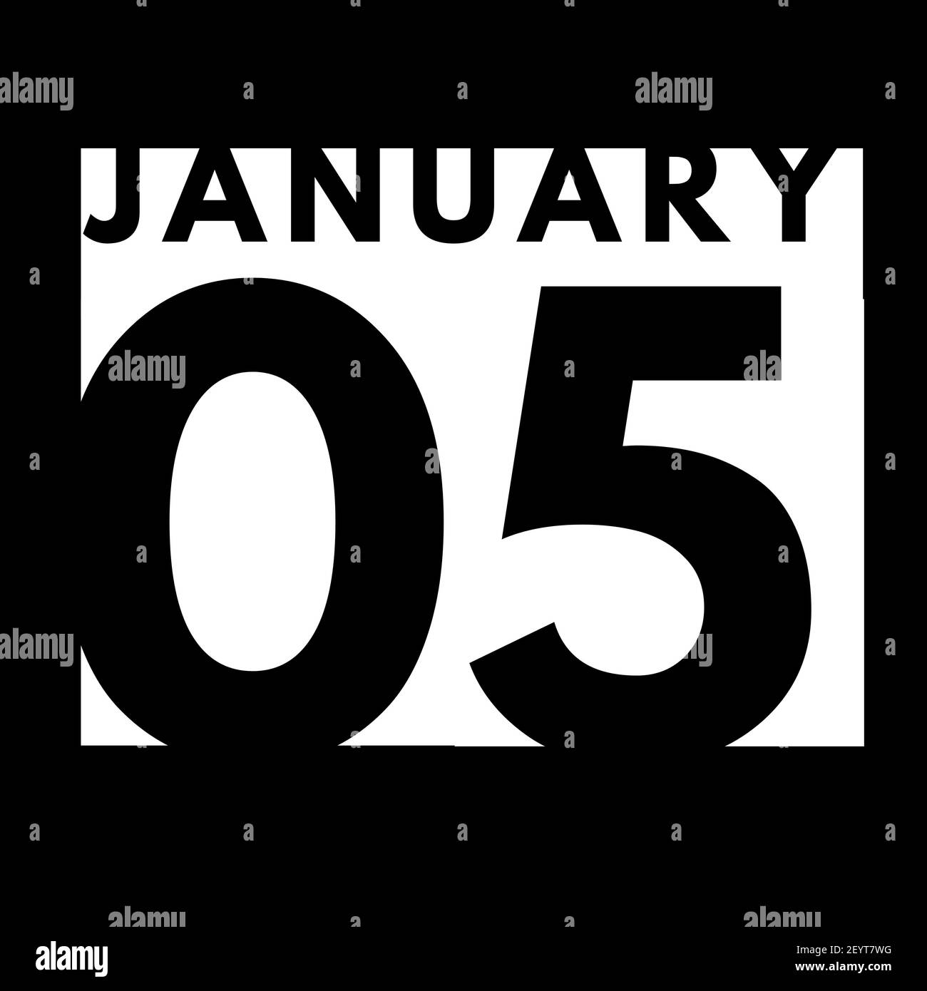 January 5 . flat modern daily calendar icon .date ,day, month .calendar ...
