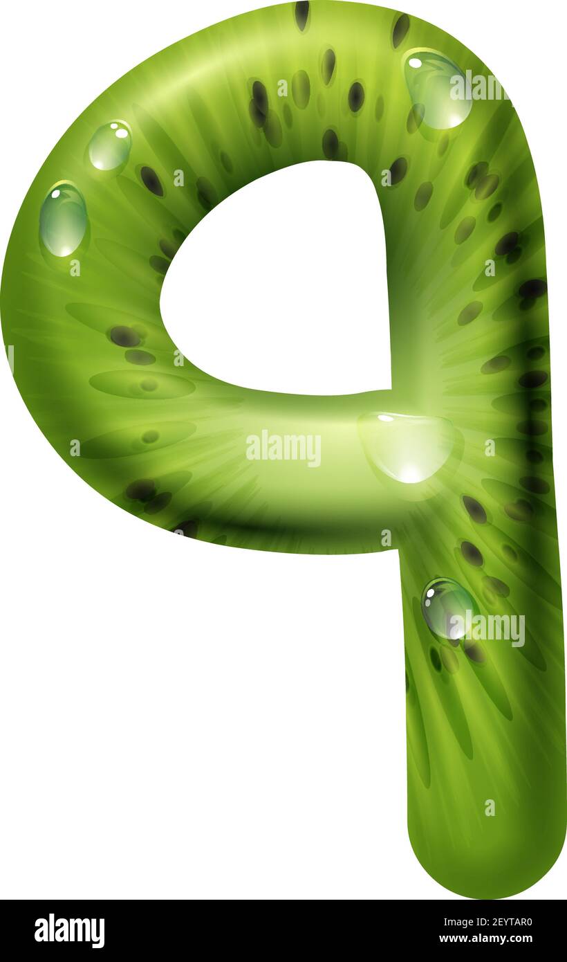 Nine digit of kiwi fruit and water drops isolated number 9 symbol ...