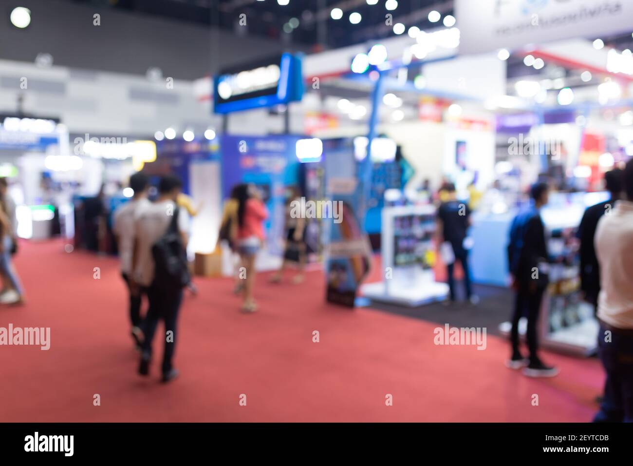 Abstract blur people in exhibition hall event trade show expo ...