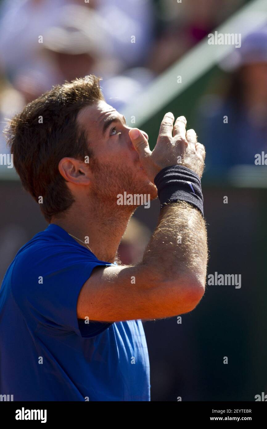 6 May - Portugal - Juan Martin Del Potro, from Argentina, celebrates ...