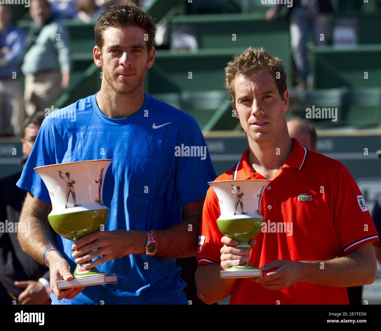 6 May - Portugal - Juan Martin Del Potro (L), from Argentina, won the ...