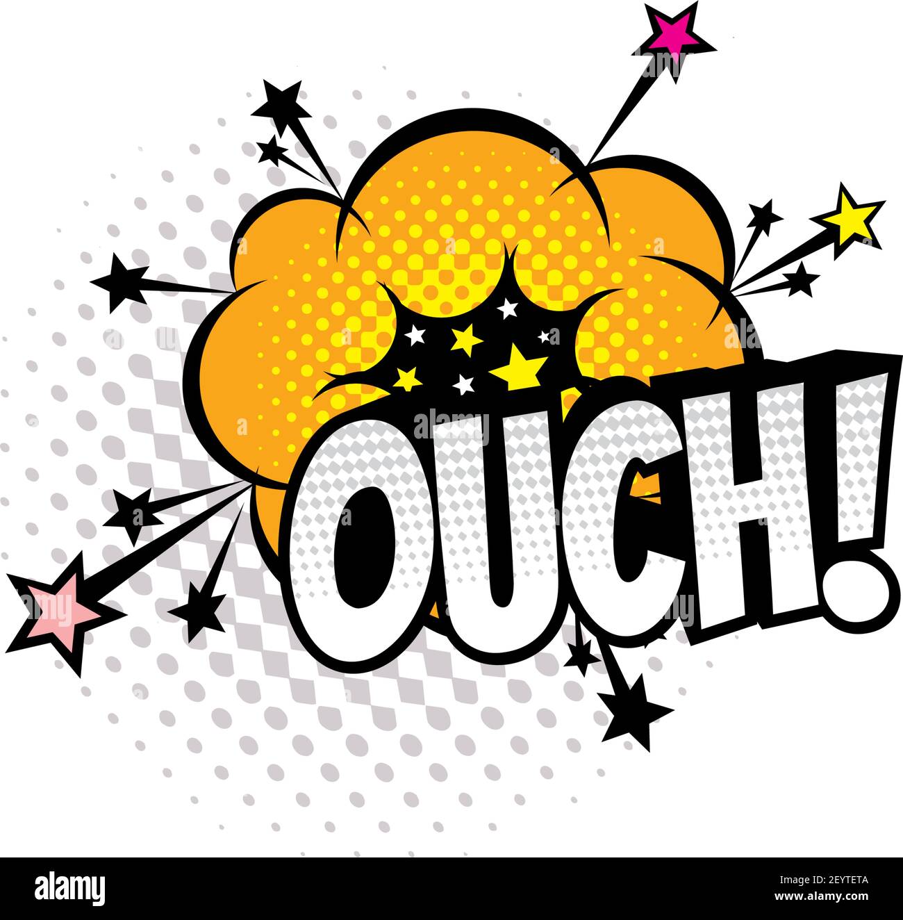 Comic sound blast, cartoon comic book bubble chat icon. Vector Ouch ...