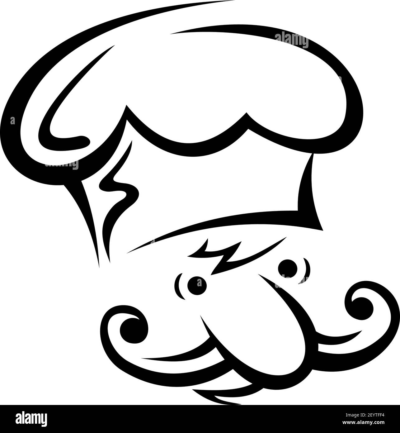 Chef cook with moustache isolated. Vector male portrait, professional ...
