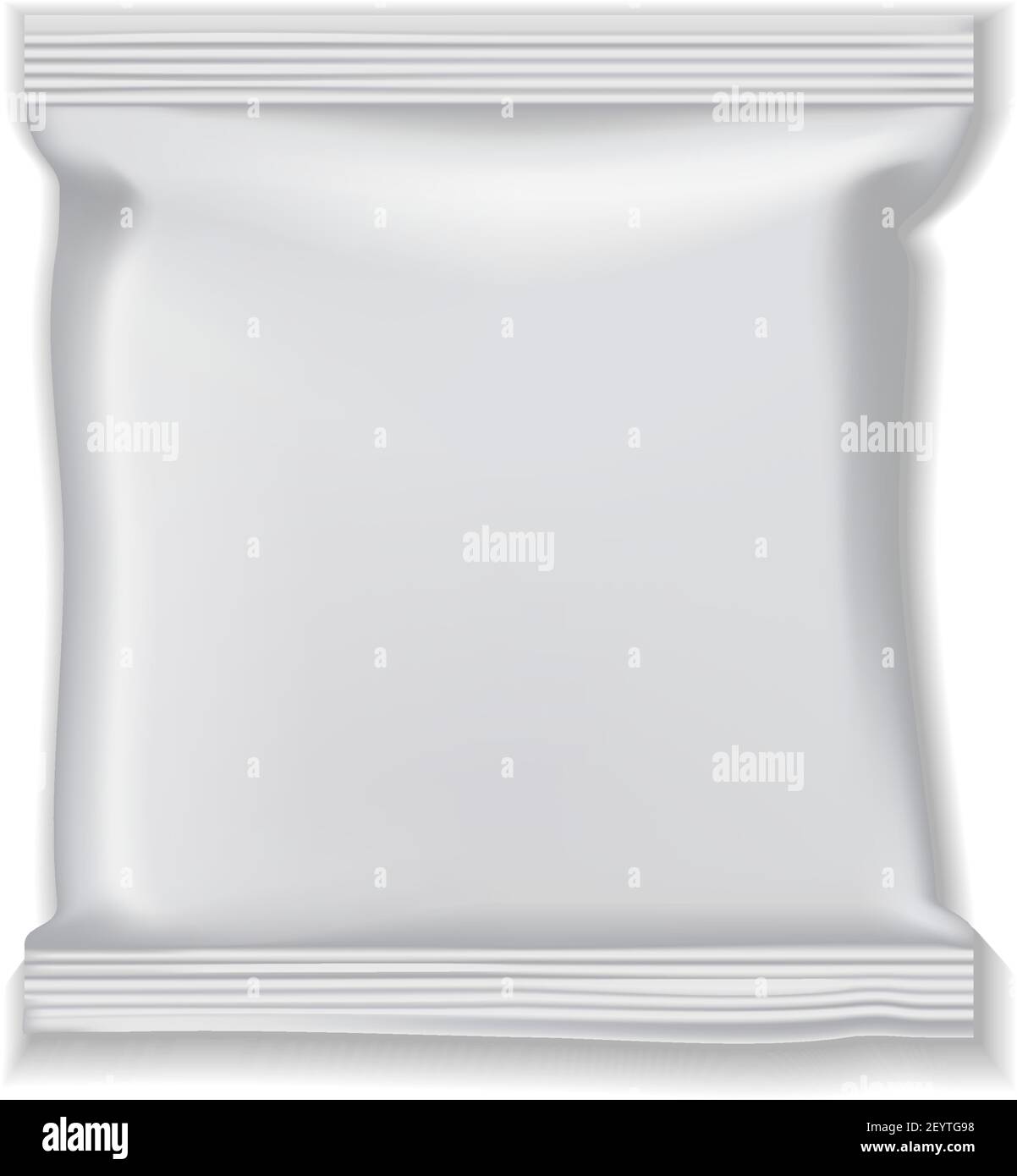Blank vacuum package of food snacks isolated. Vector blank white vacuum ...