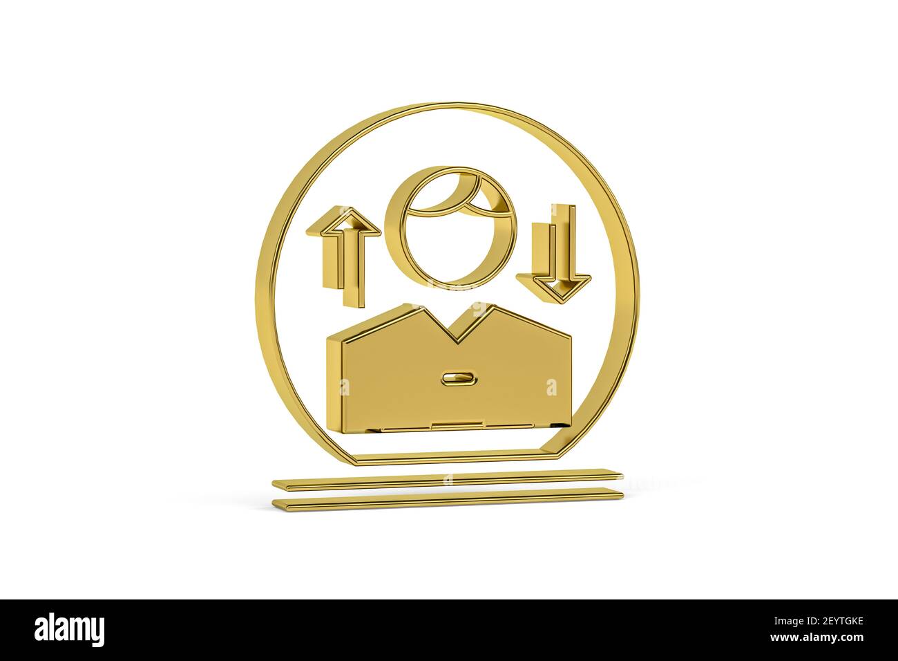 Golden 3d human icon isolated on white background - 3D render Stock ...