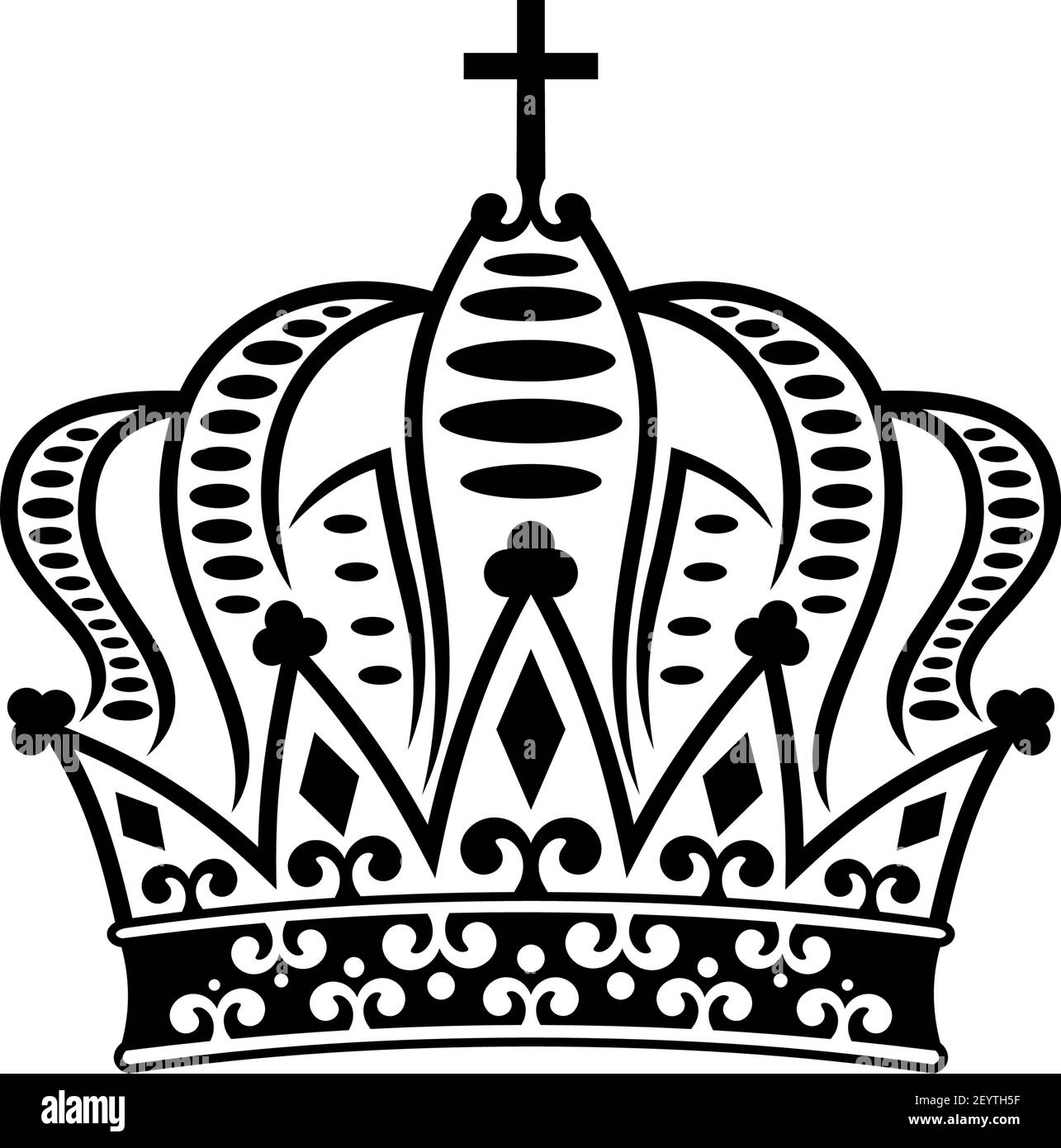 Royal crown isolated king or queen symbol. Vector monarch or emperor ...