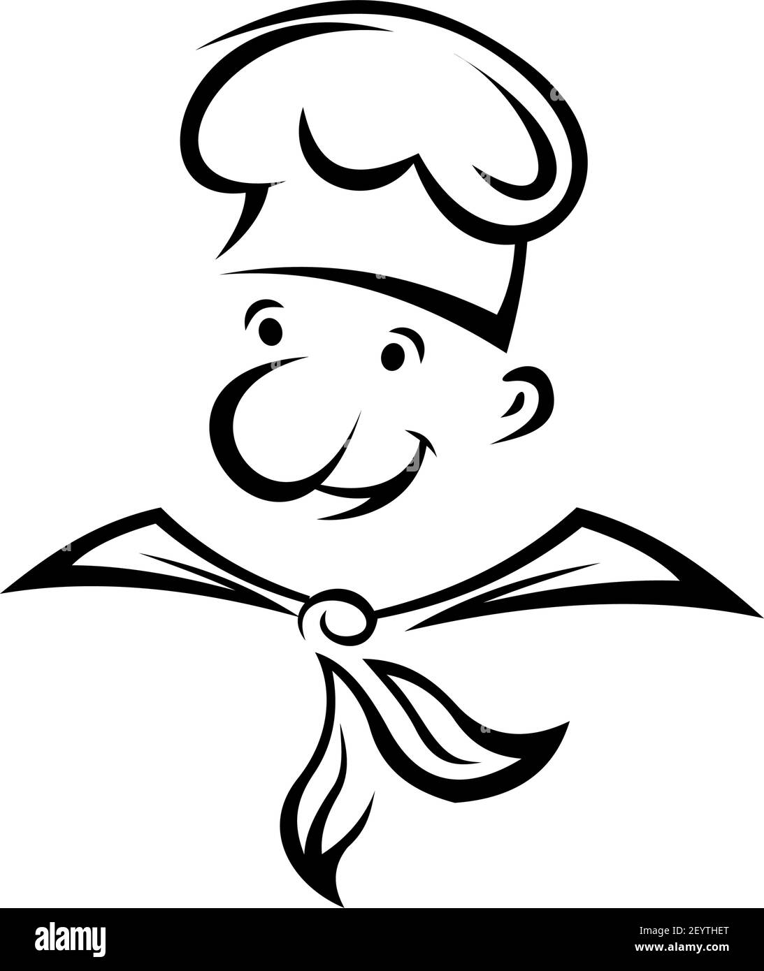 Chef cook with moustache isolated. Vector male portrait, professional ...