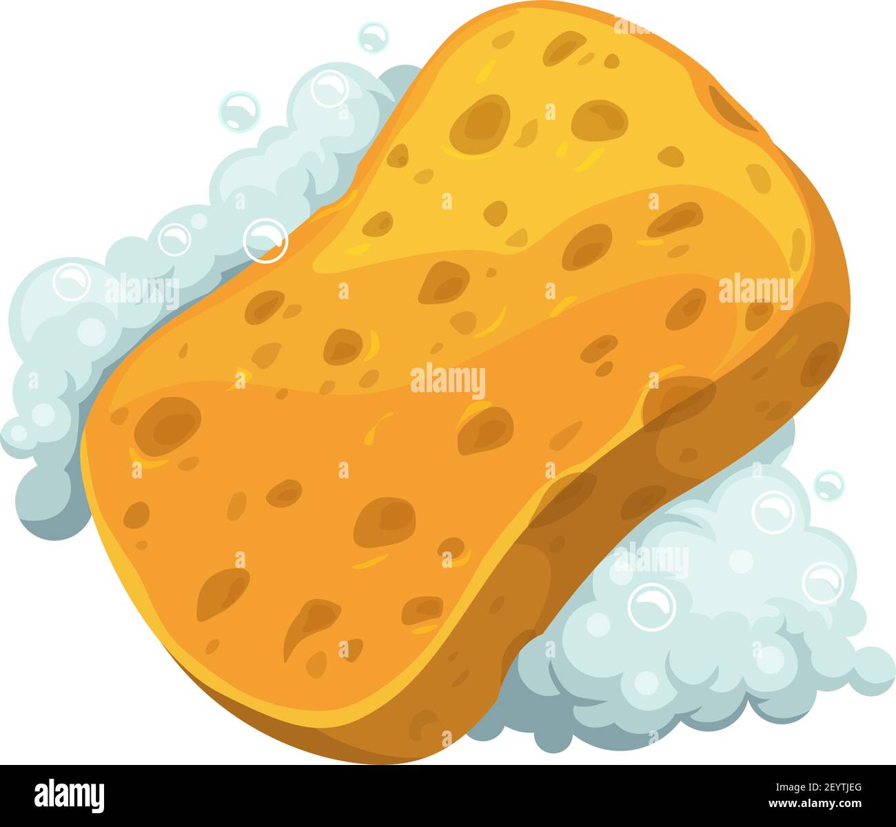 Washcloth in soapy foam isolated hygiene object in realistic design ...