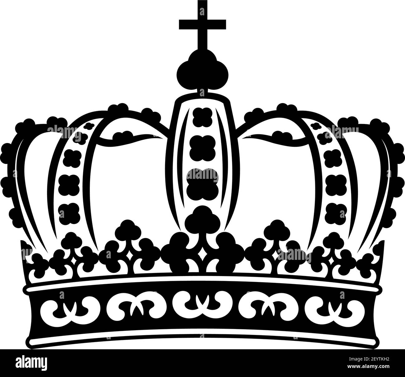 Royal crown isolated king or queen symbol. Vector monarch or emperor ...