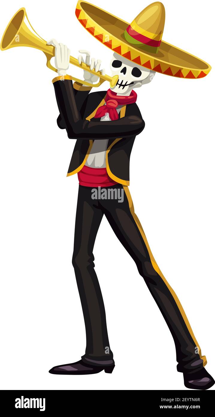 Skeleton playing trumpet hi-res stock photography and images - Alamy