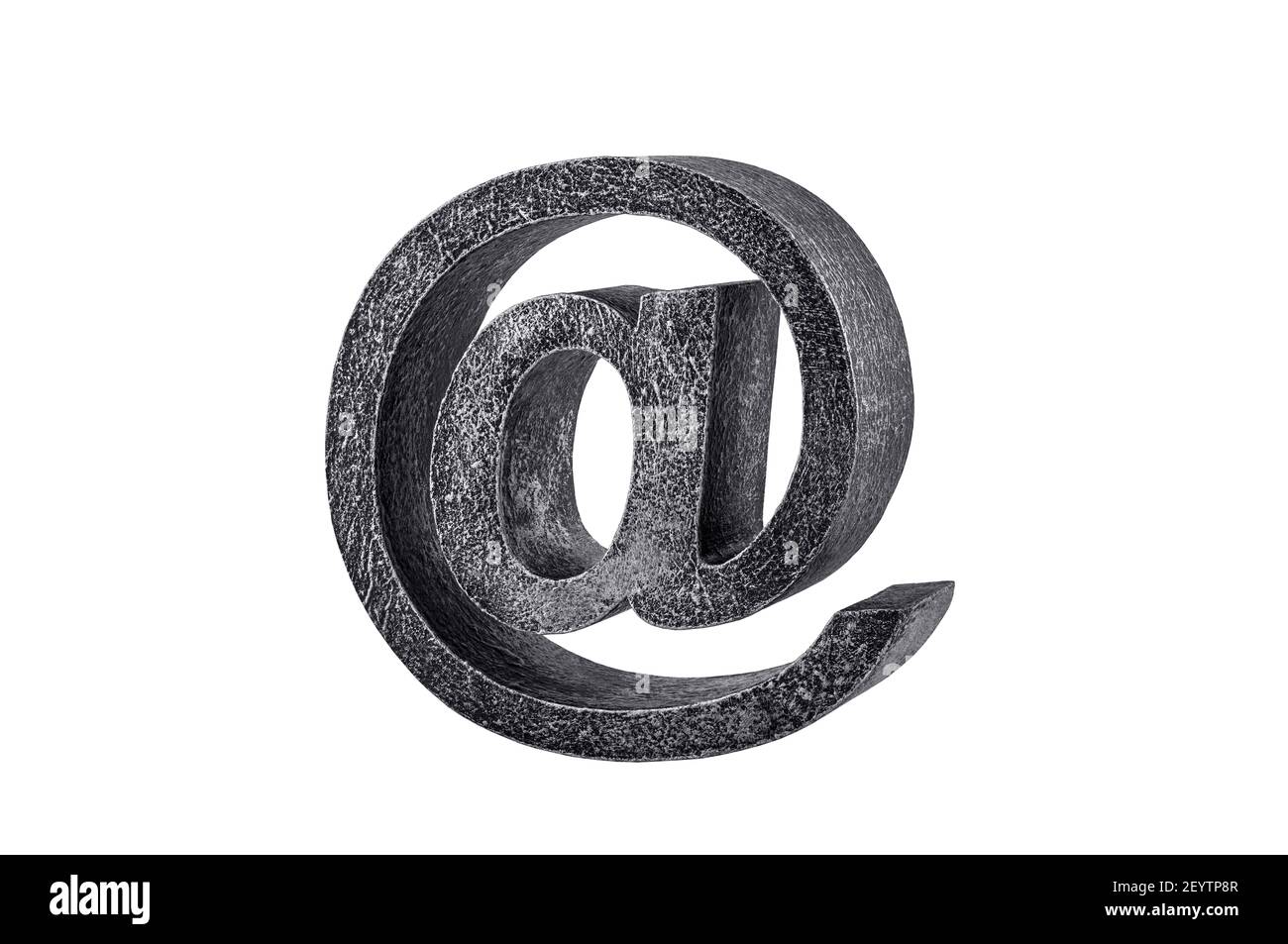 Dark email symbol isolated on white background with clipping path Stock ...