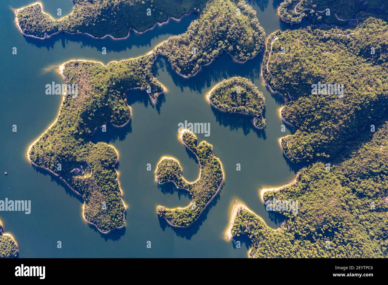Aerial view of Reservoir Landscape Stock Photo - Alamy
