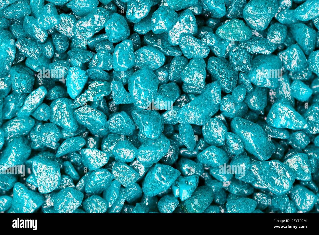 Turquoise gemstone fake pattern. Blue glitter stones for garden ...