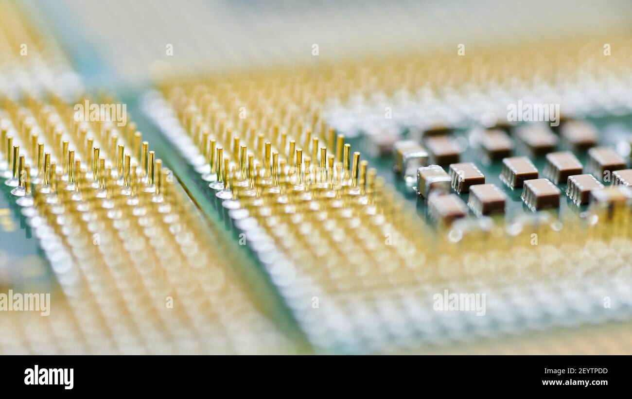 CPU, central processor unit, isolated background. Main electronic circuitry for computer. Macro ...