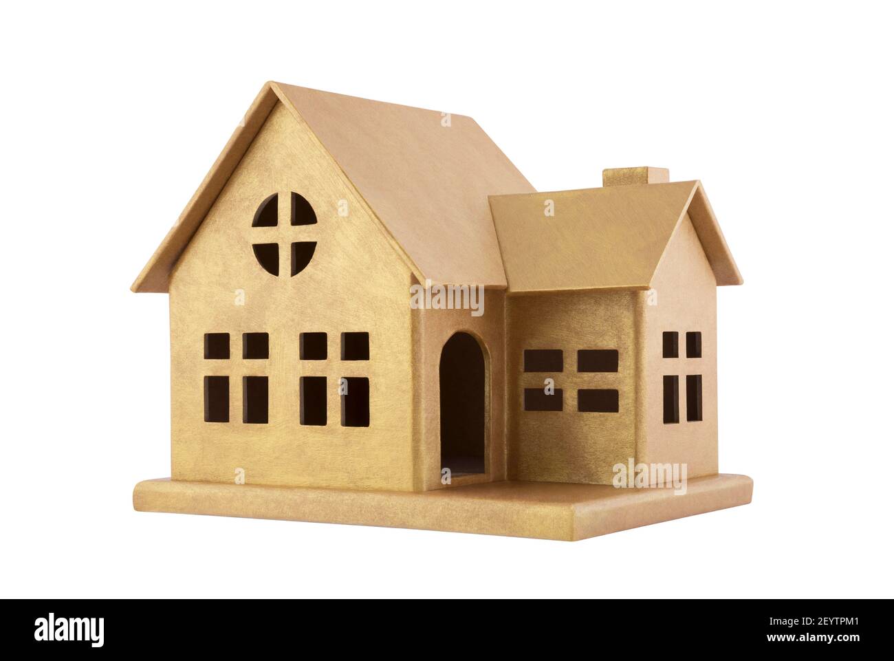 Golden house isolated on white with clipping path Stock Photo - Alamy