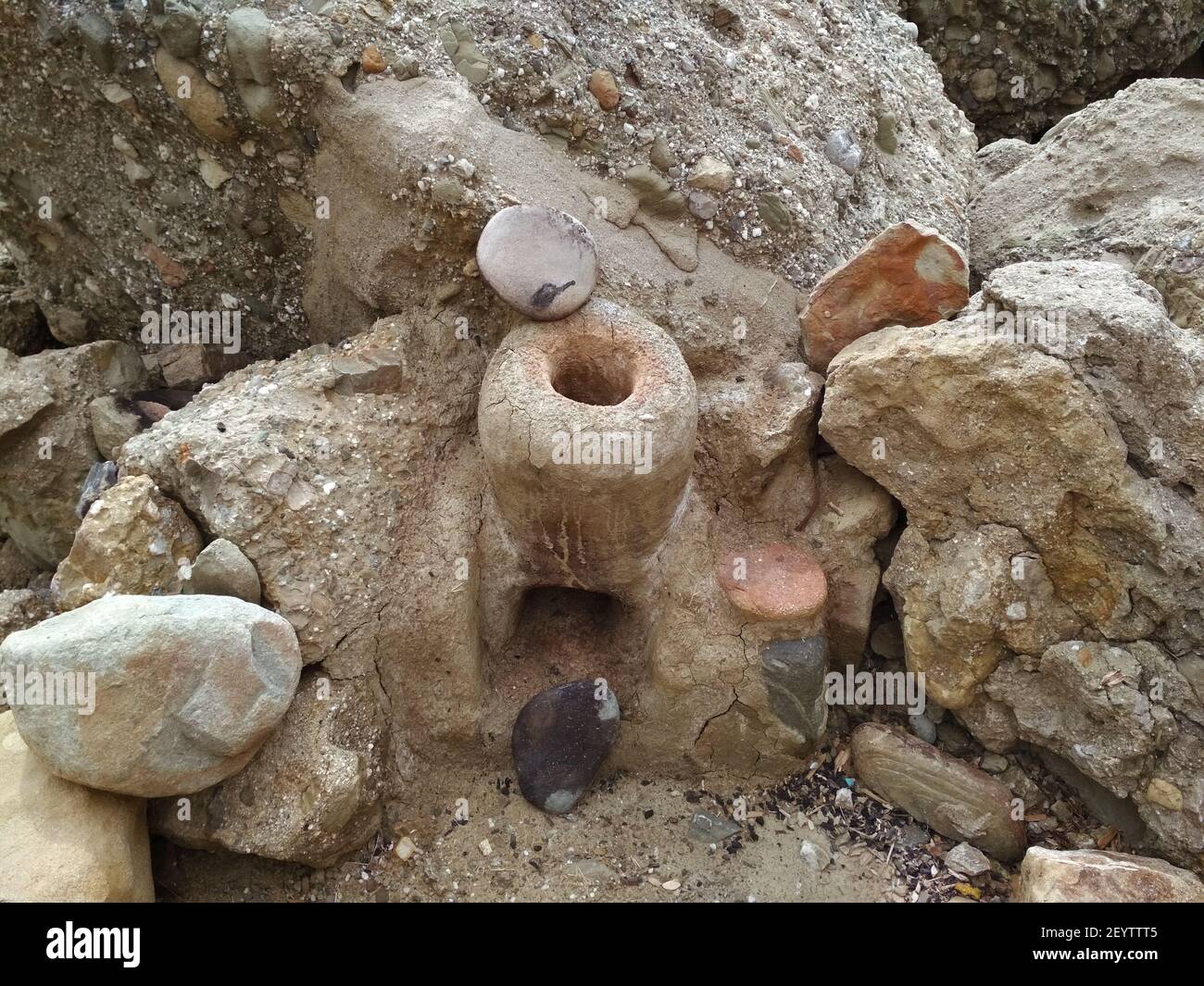 original clay oven in the ground for cooking away from civilization ...