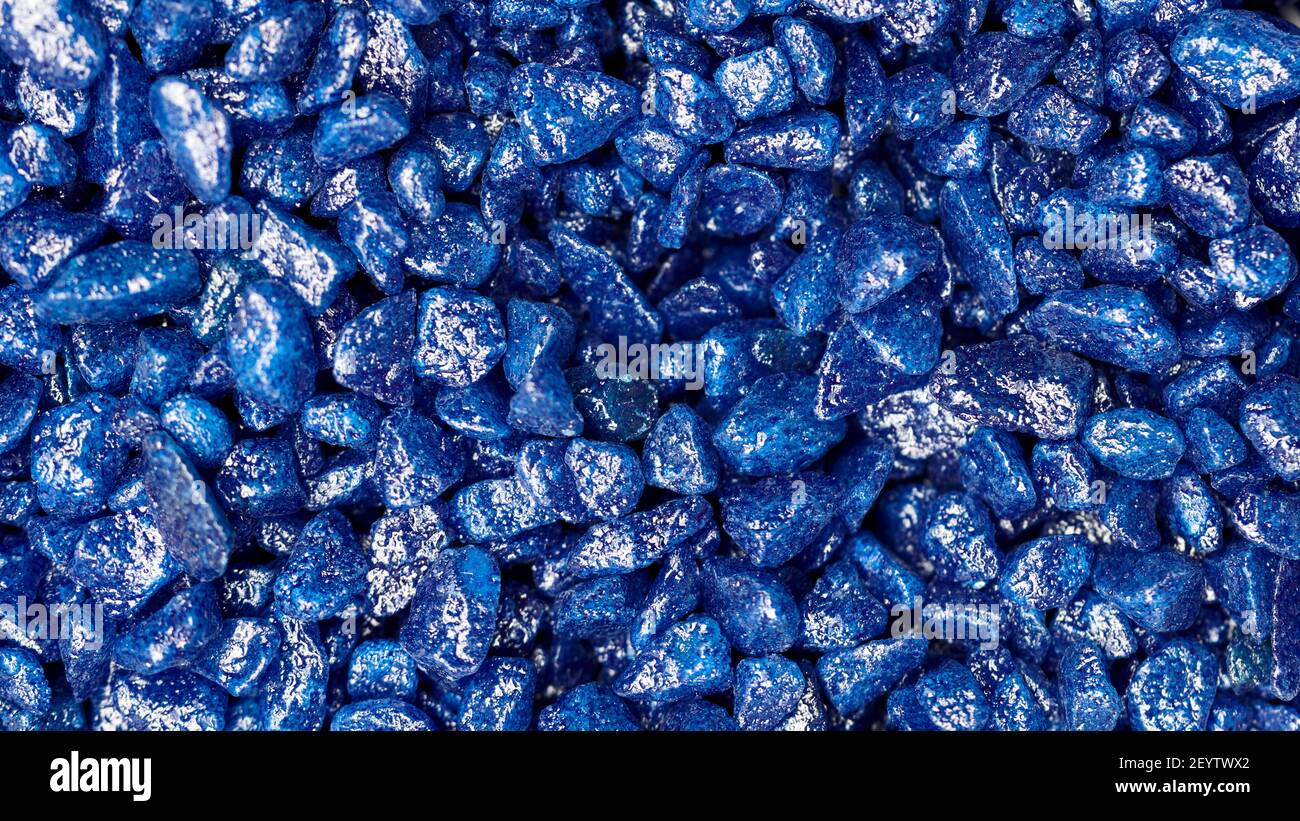 Blue gemstone fake pattern. Blue glitter stones for garden decoration ...