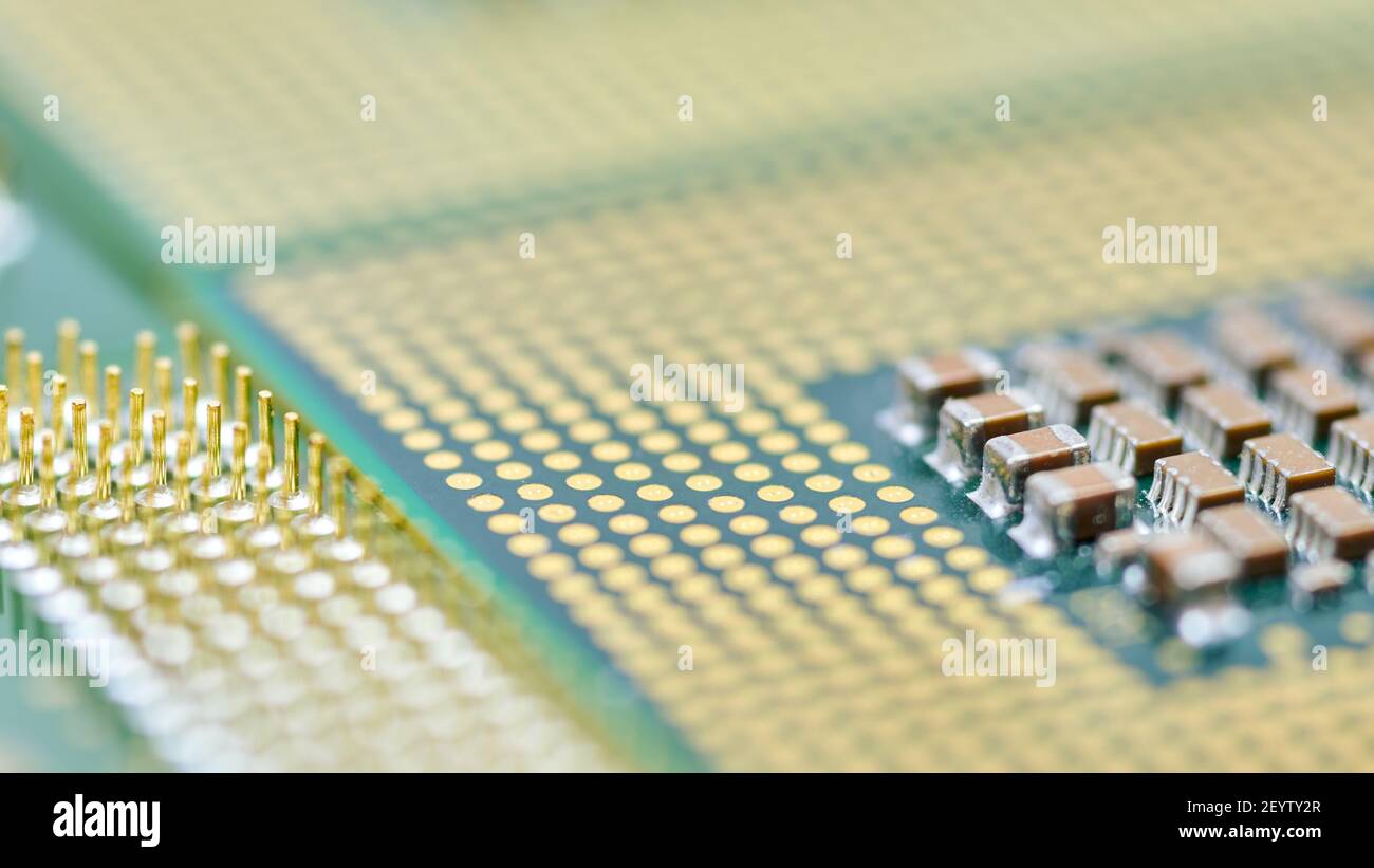 CPU, central processor unit, isolated background. Main electronic circuitry for computer. Macro ...