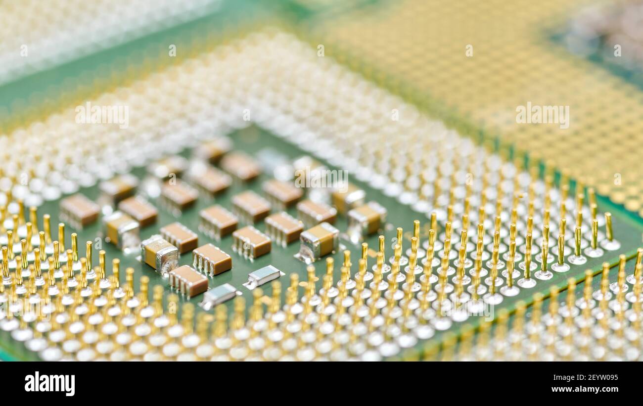 CPU, central processor unit, isolated background. Main electronic circuitry for computer. Macro ...