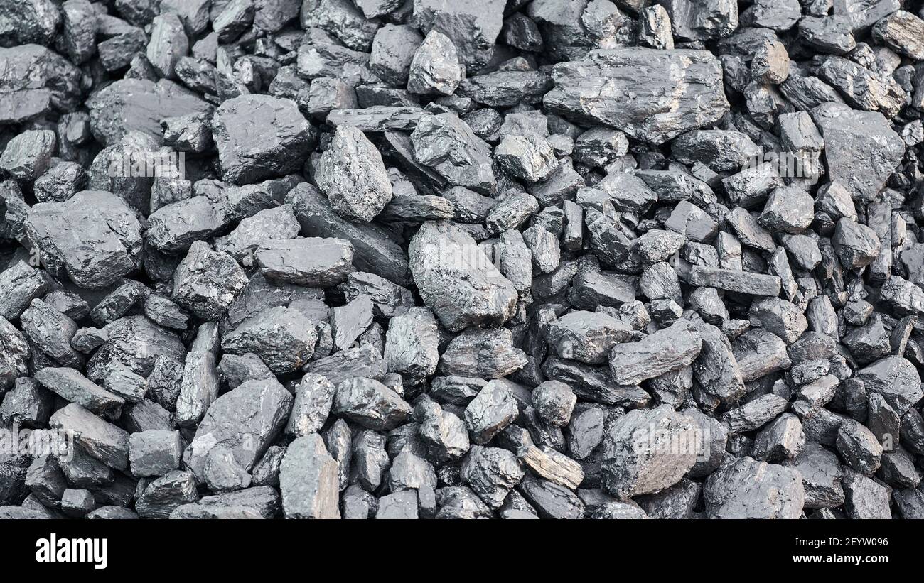 Natural hard coal texture for background. Coal industry. Template, top ...