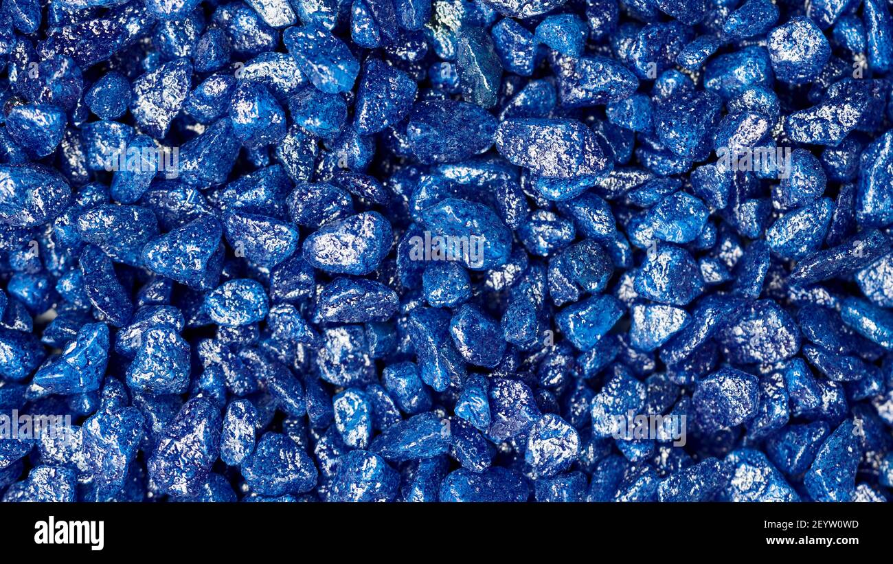 Blue gemstone fake pattern. Blue glitter stones for garden decoration ...