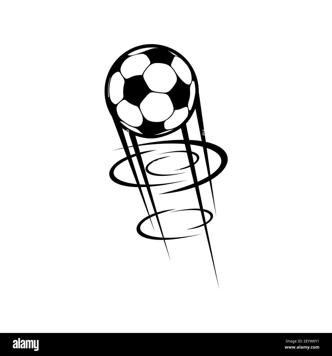 Flying soccer ball isolated football in motion. Vector movement of ball ...