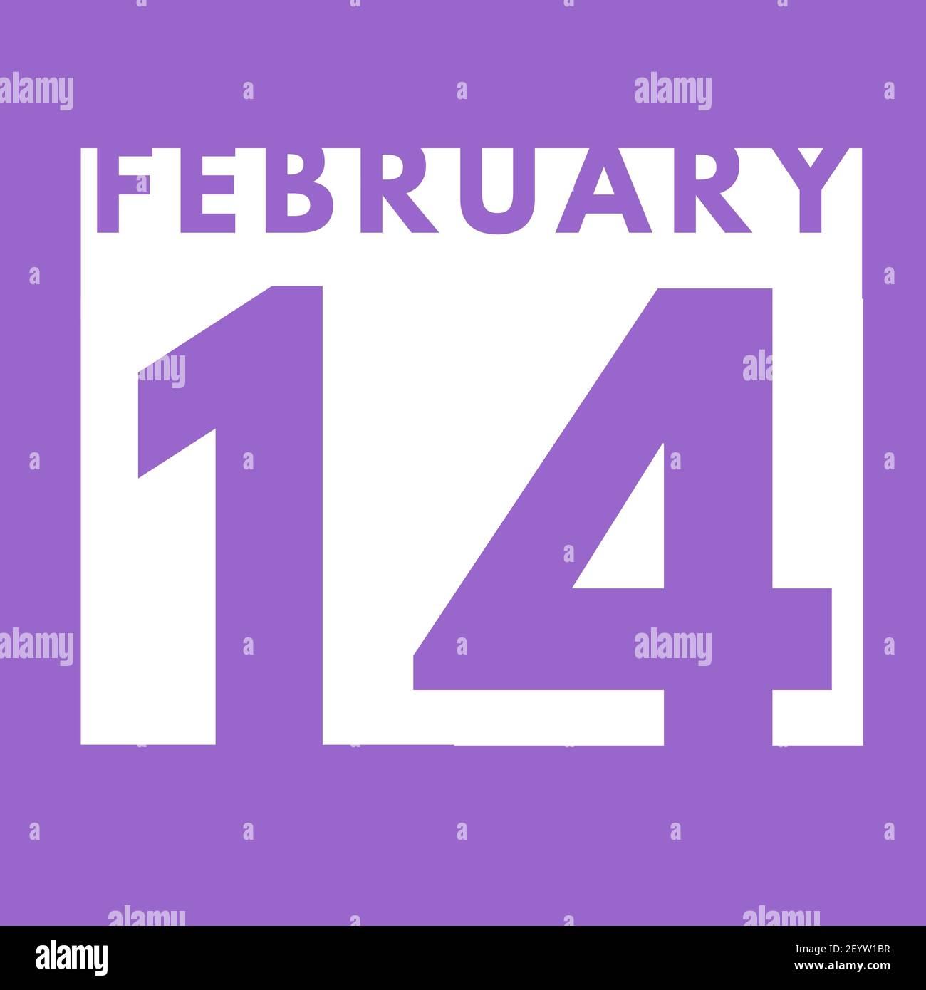 February 14 . flat modern daily calendar icon .date ,day, month ...