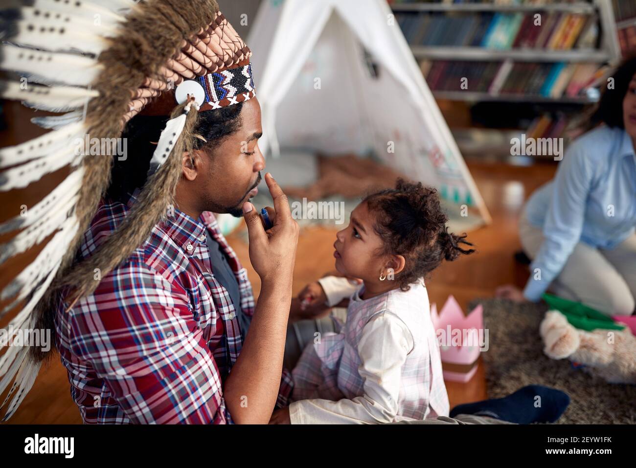 Indian father playing daughter hi-res stock photography and images - Alamy