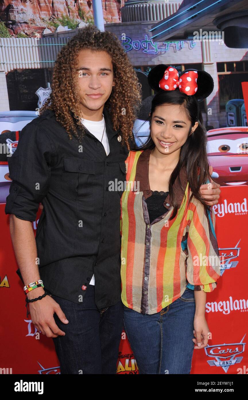 Deandre Brackensick and Jessica Sanchez. 13 June, 2012, Anaheim, California. Cars Land at Disney ...