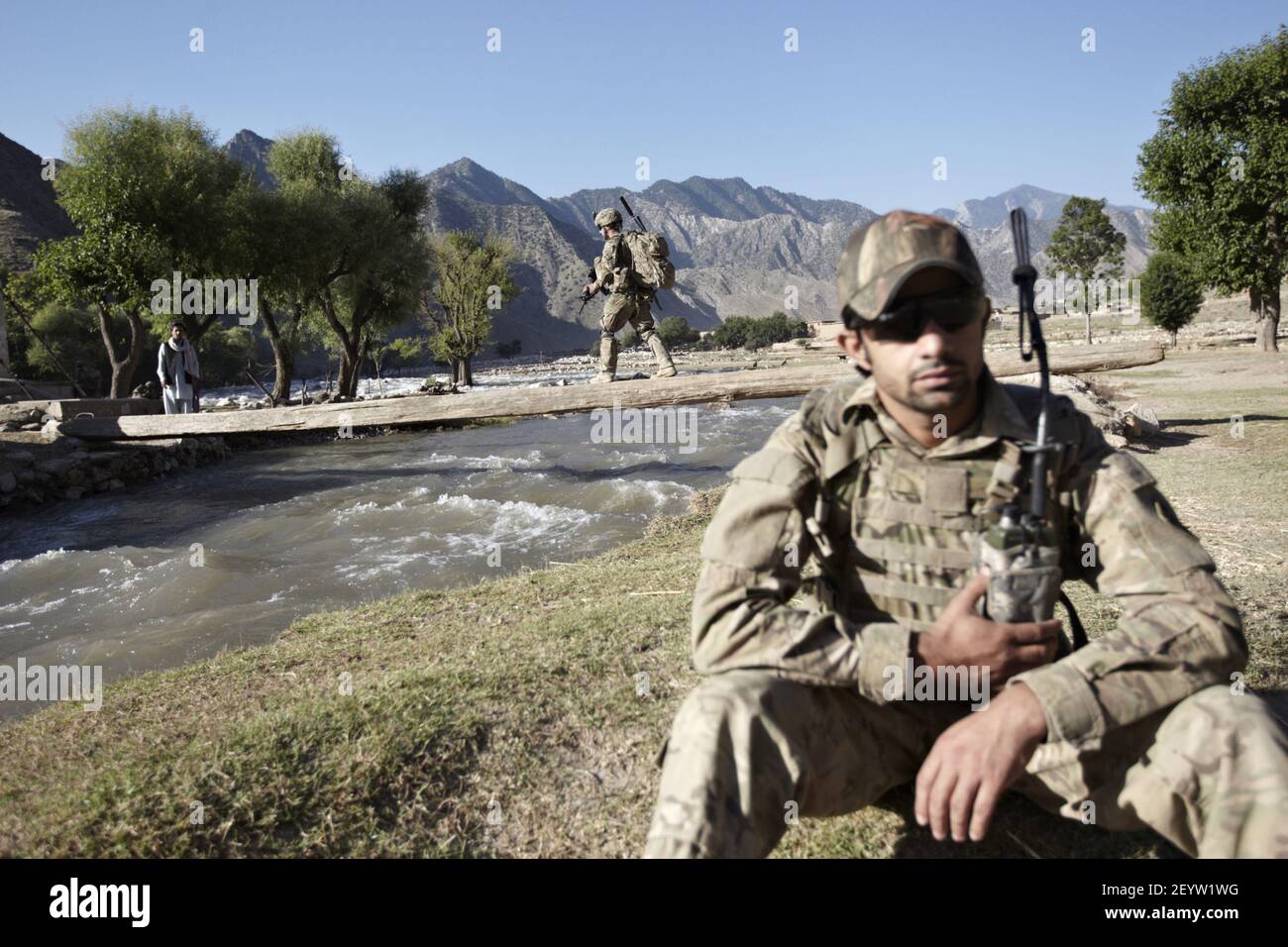 14 June 2012 - Pech Valley, Afghanistan - US Army soldiers patrol a ...