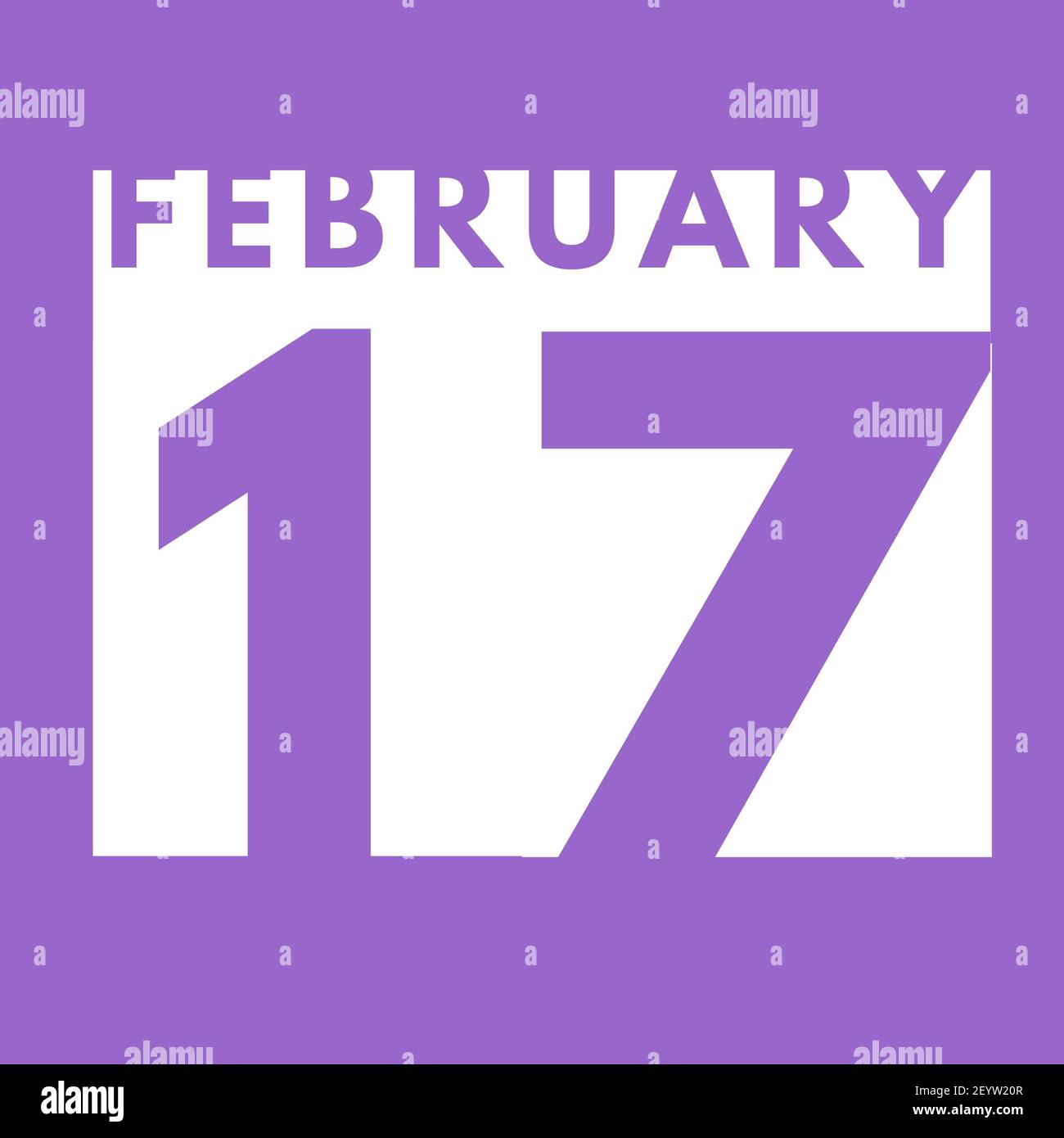 February 17 . flat modern daily calendar icon .date ,day, month ...
