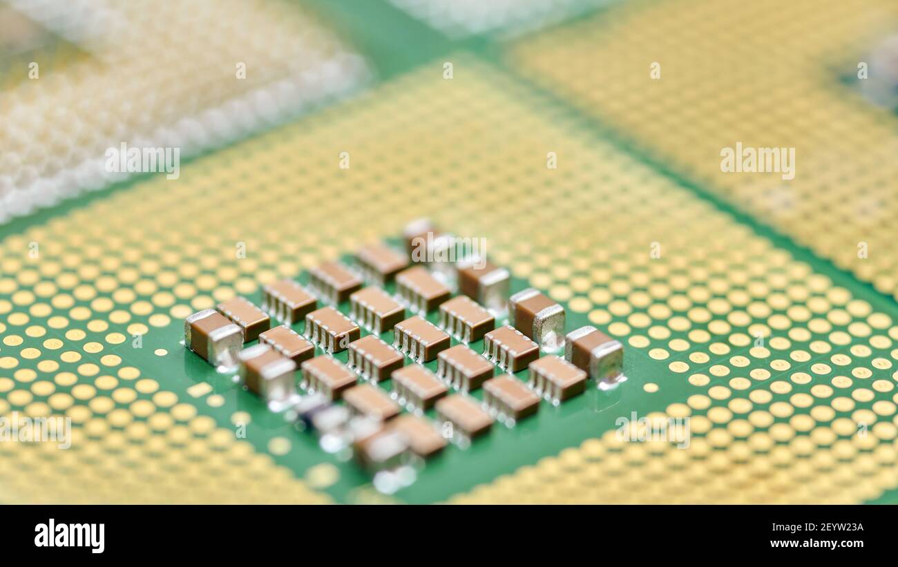 CPU, central processor unit, isolated background. Main electronic circuitry for computer. Macro ...