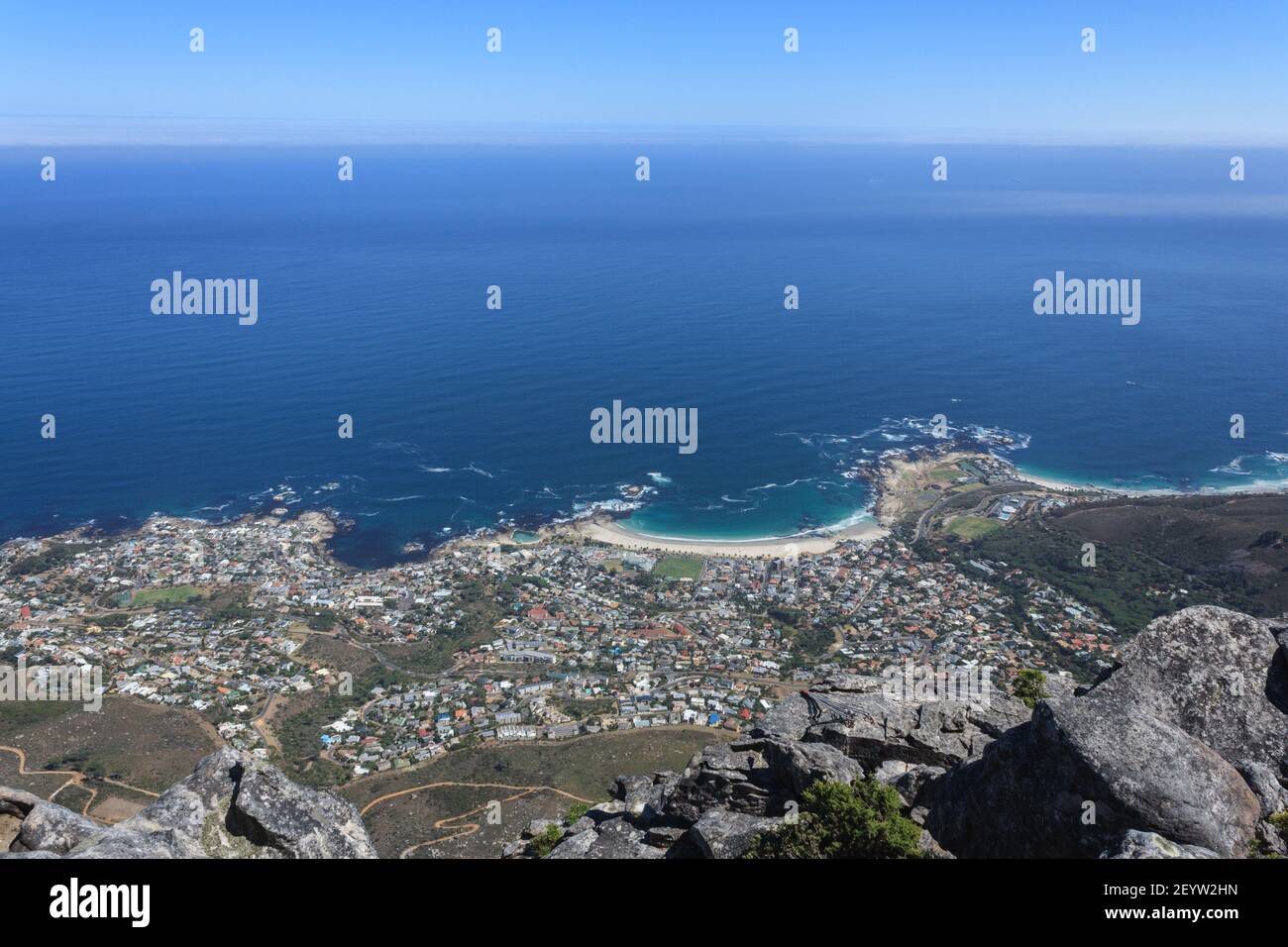 Panorama view from Table Mountain, Cape Town, South Africa Stock Photo ...