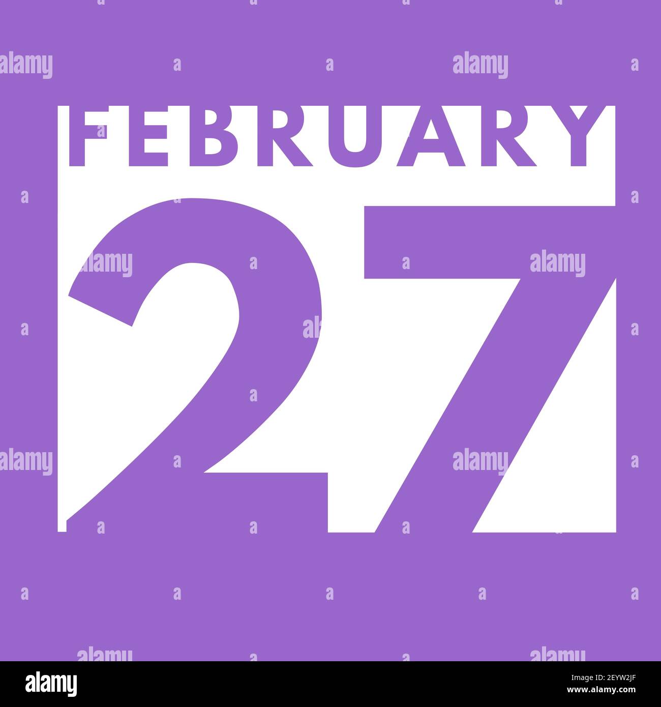 February 27 . flat modern daily calendar icon .date ,day, month ...