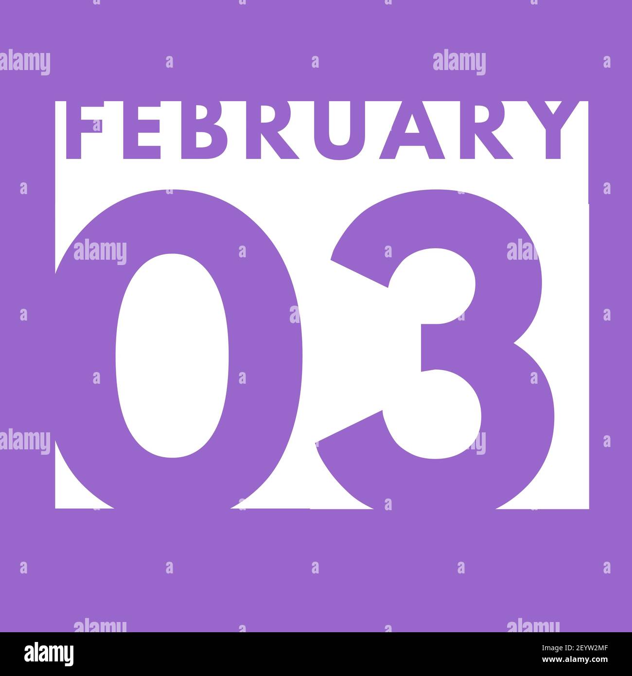 February 3 . flat modern daily calendar icon .date ,day, month ...