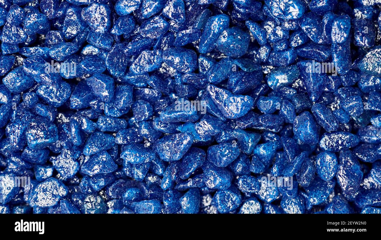 Blue gemstone fake pattern. Blue glitter stones for garden decoration ...