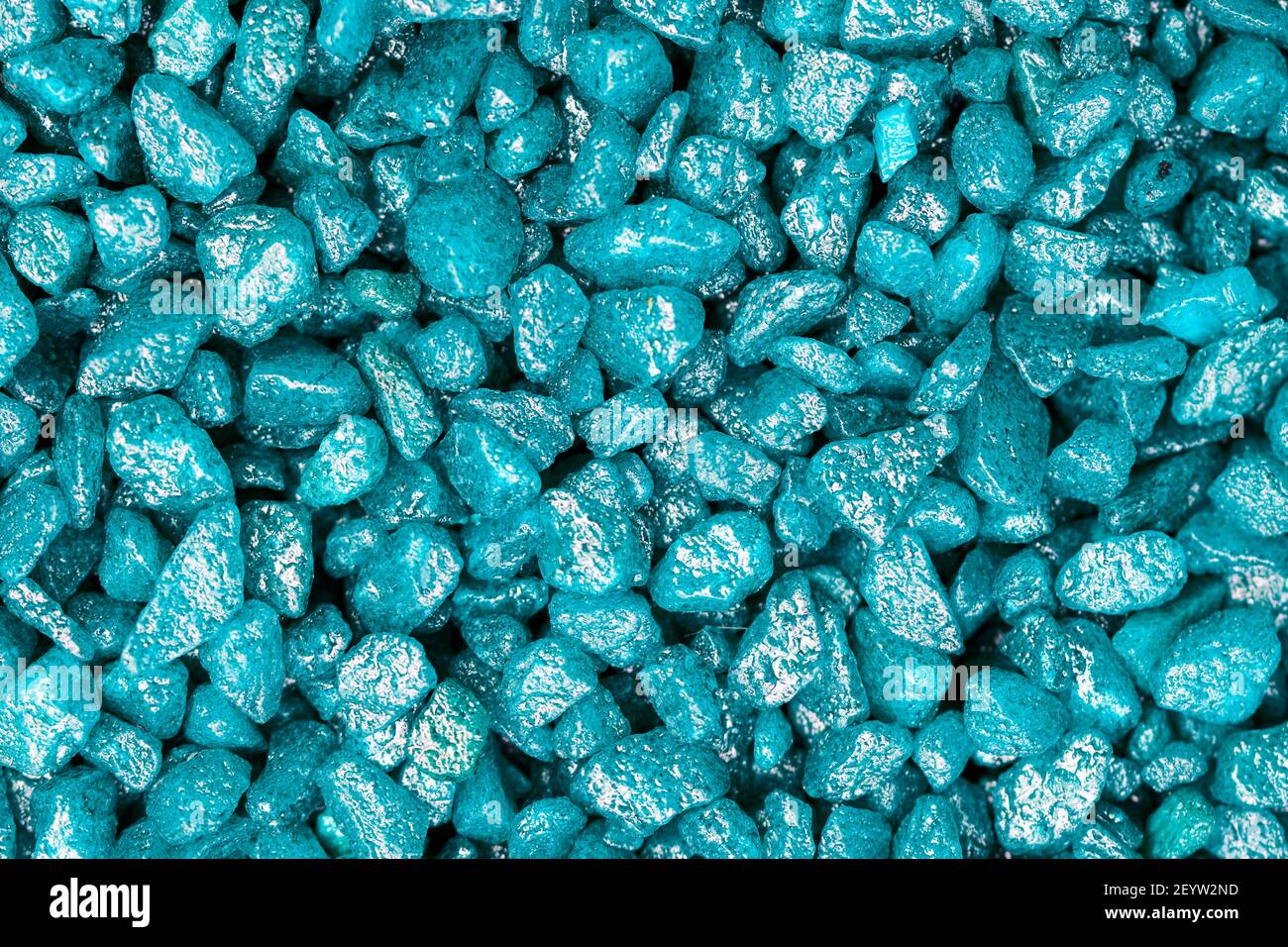 Turquoise gemstone fake pattern. Blue glitter stones for garden ...