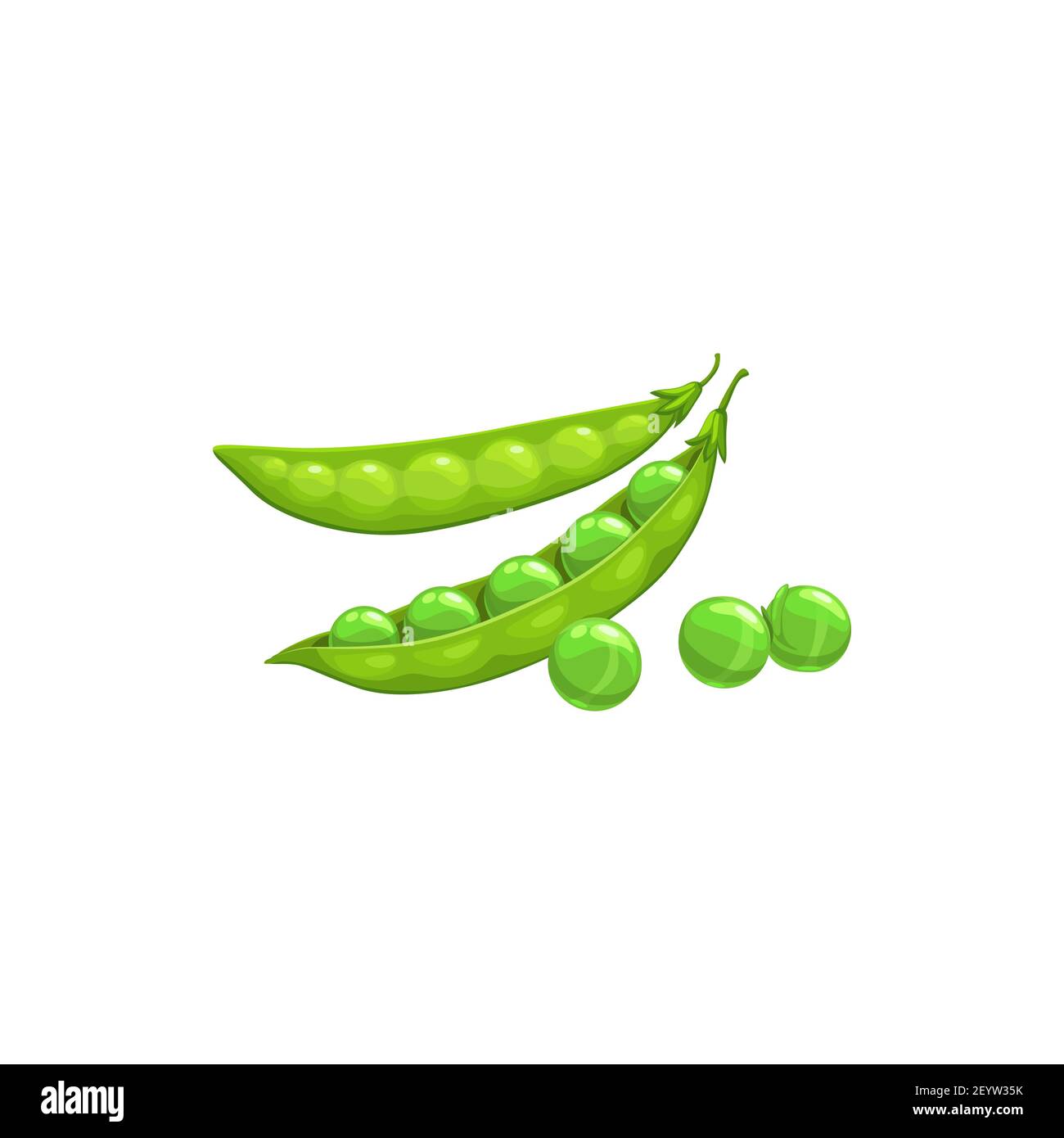Seeds and pea pods isolated green legume beans. Vector green grains ...