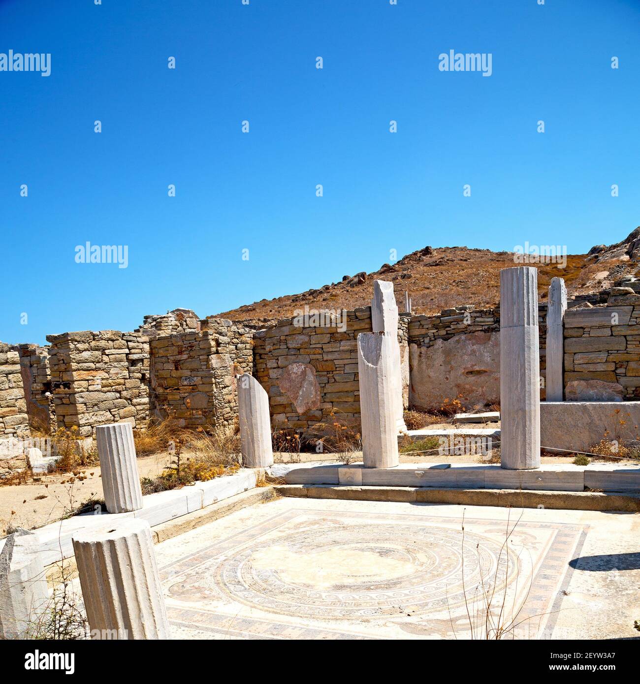 Archeology in delos greece the historycal acropolis and old ruin site ...