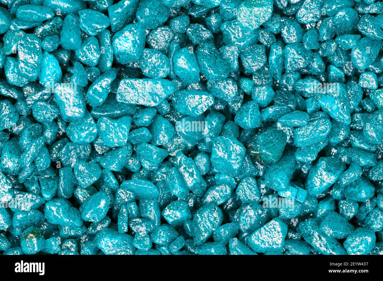 Turquoise gemstone fake pattern. Blue glitter stones for garden ...