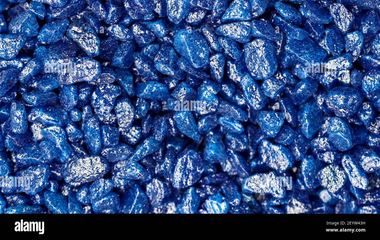 Blue gemstone fake pattern. Blue glitter stones for garden decoration ...