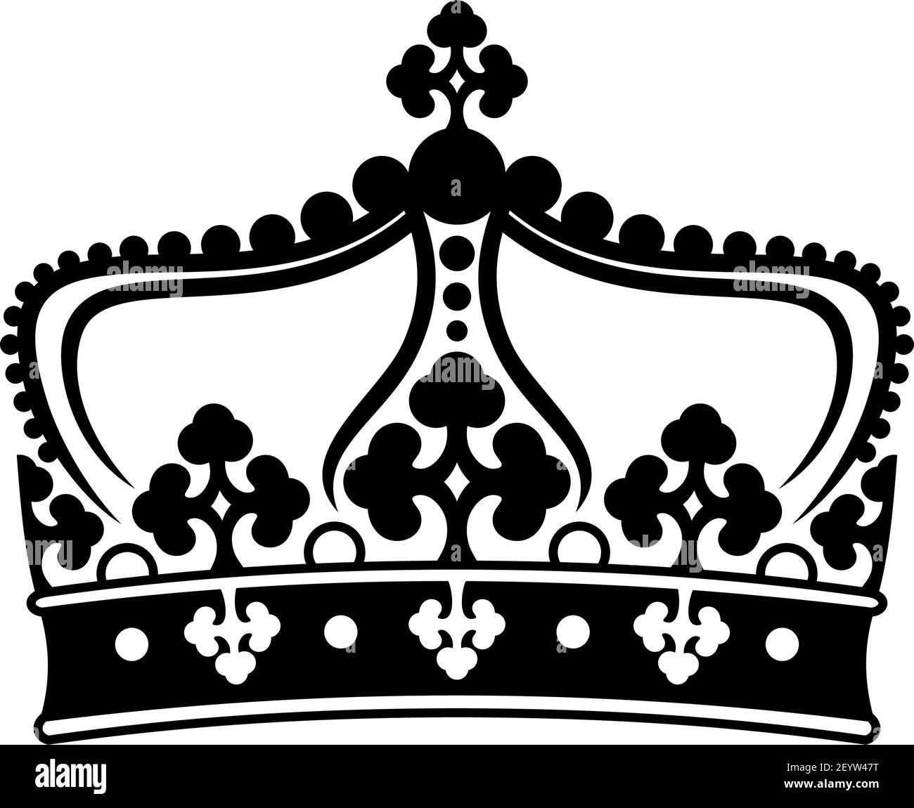 Royal crown isolated king or queen symbol. Vector monarch or emperor ...