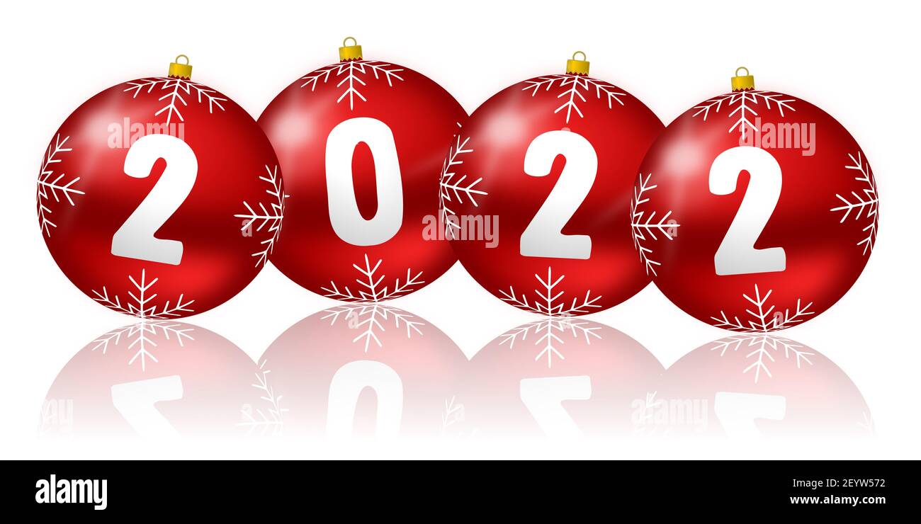 New years 2022 background with christmas balls Stock Photo - Alamy