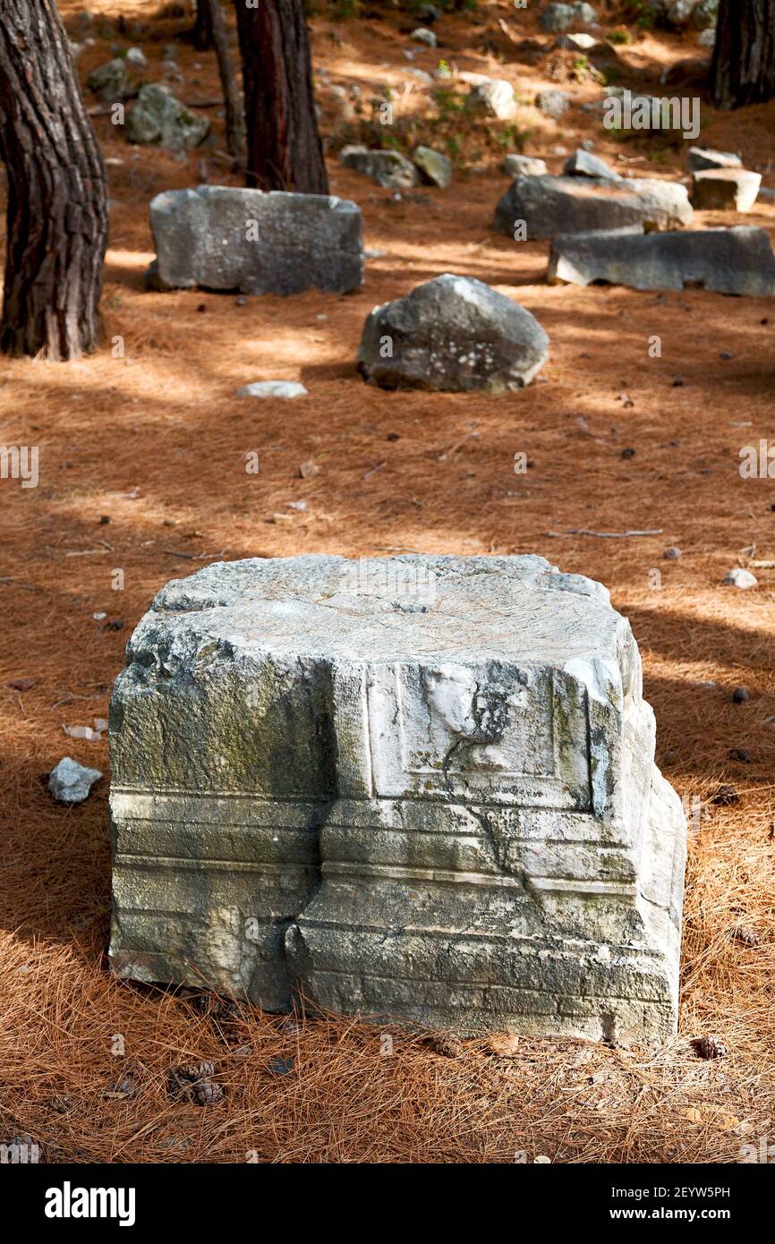 Old ruined stone in turkey asia Stock Photo - Alamy