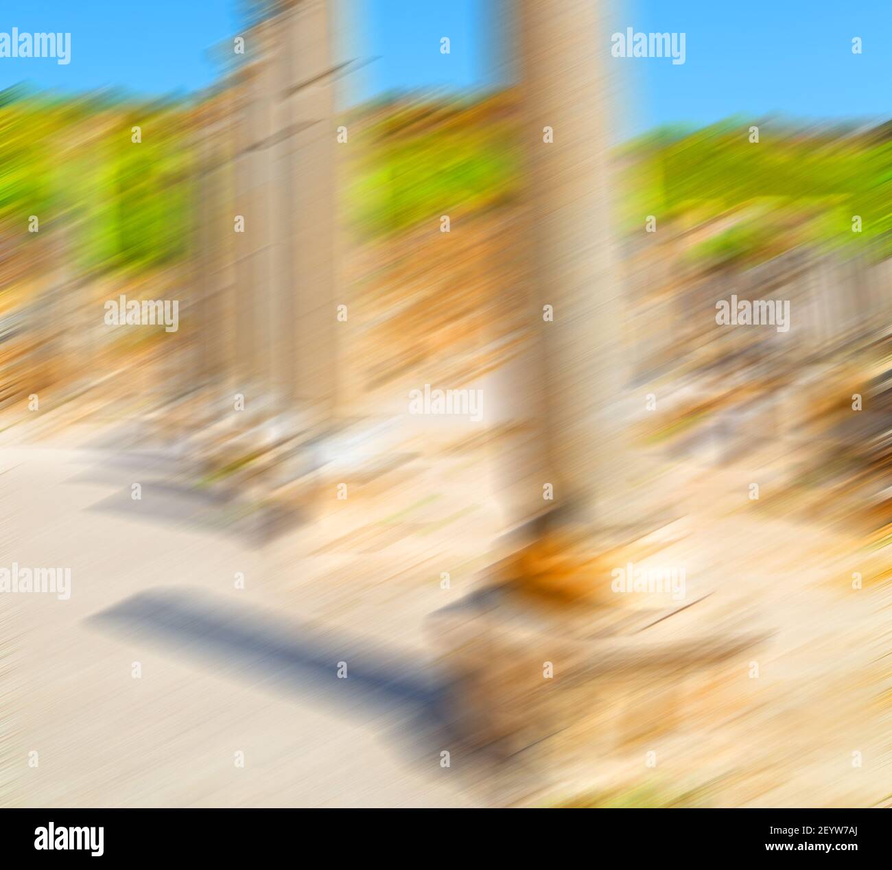 Column in old temple and blurred Stock Photo - Alamy
