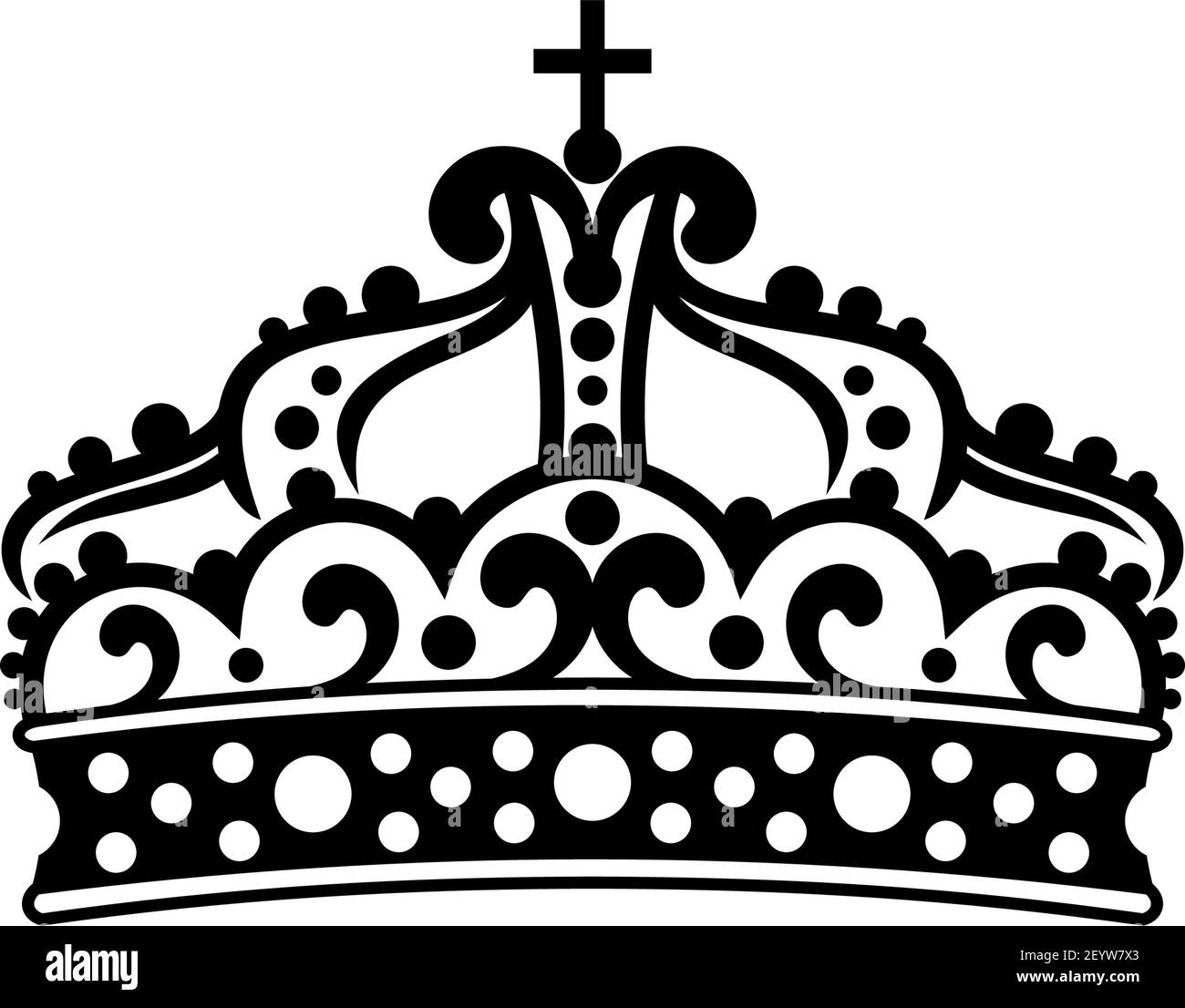Royal crown isolated king or queen symbol. Vector monarch or emperor ...