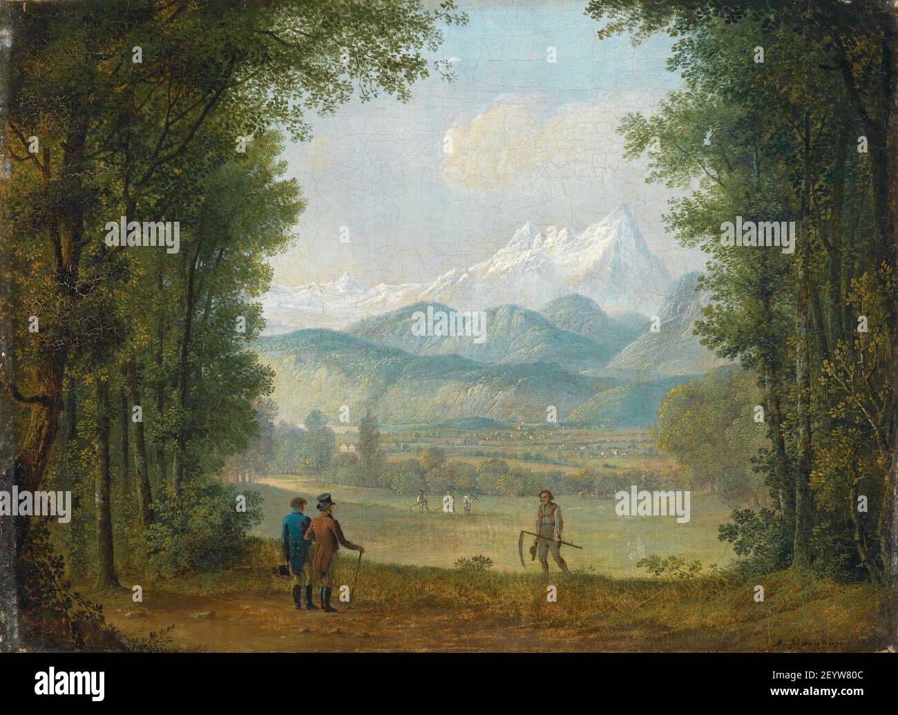 August Piepenhagen - Wanderer vor weiter Landschaft (1820 Stock Photo ...